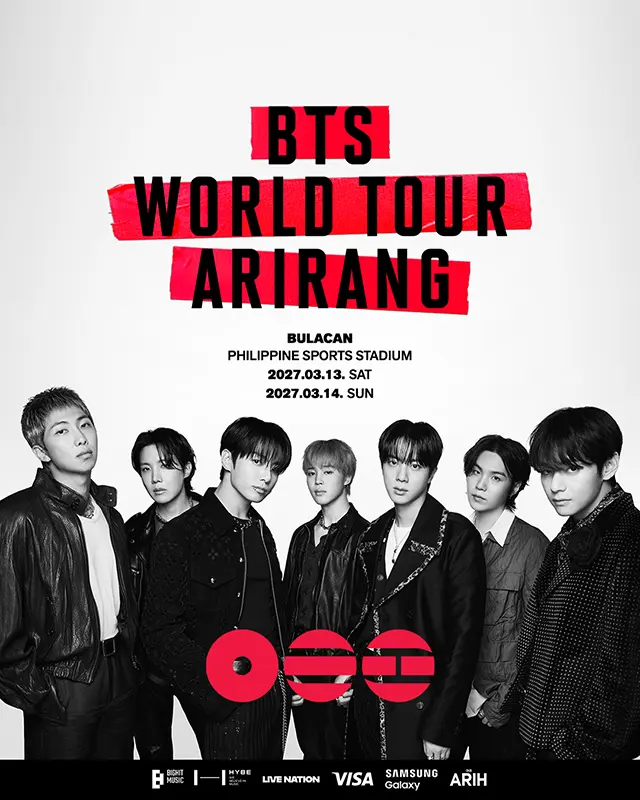 BTS Concerts Bulacan 2027 – ARIRANG World Tour